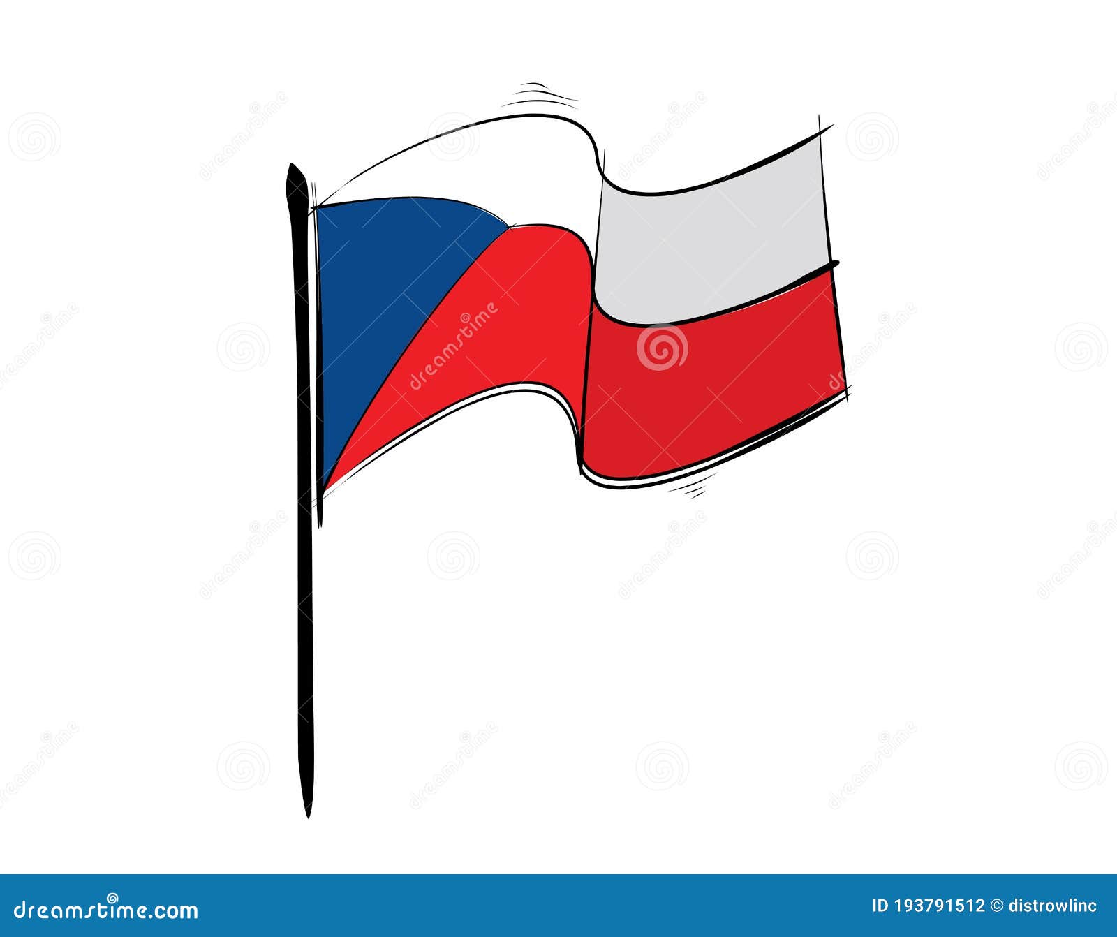 Czechoslovakia Flag on White Background in Vector Illustration Stock ...