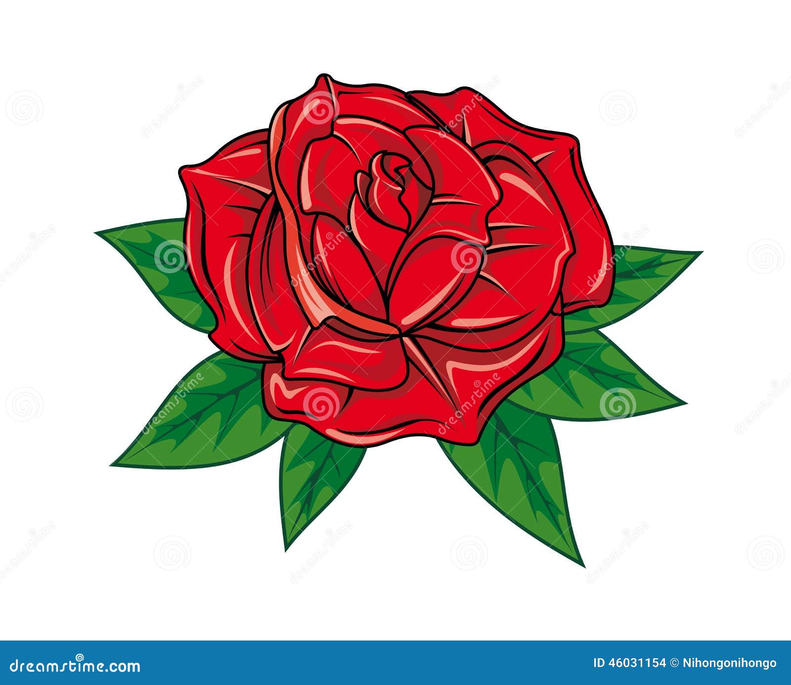 Czerwona róża ilustracja wektor. Ilustracja złożonej z abstrakt - 46031154