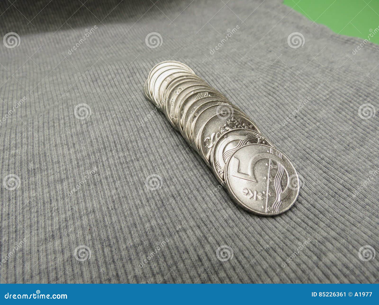5 CZK Coins Over Fabric Surface Stock Image - Image of grey, note: 85226361