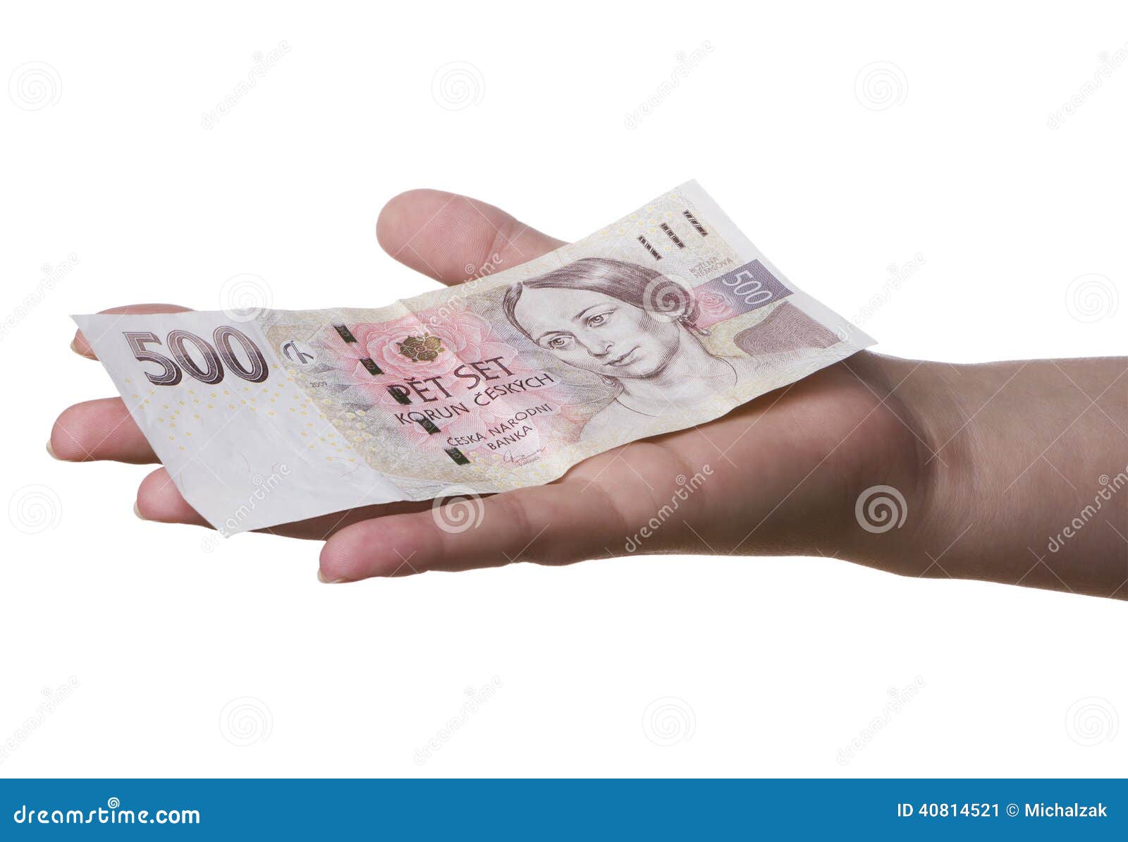 500 CZK stock image. Image of czech, concepts, hand, currency - 40814521