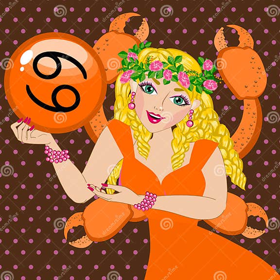 Cáncer De La Muestra Del Zodiaco Stock De Ilustración Ilustración De