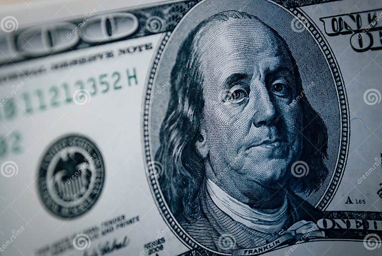 Cédula De 100 Dólares Com Benjamin Franklin Foto de Stock - Imagem de retorno, personalidade ...