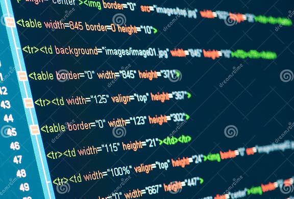 Código del HTML foto de archivo. Imagen de cierre, pantalla - 27823018