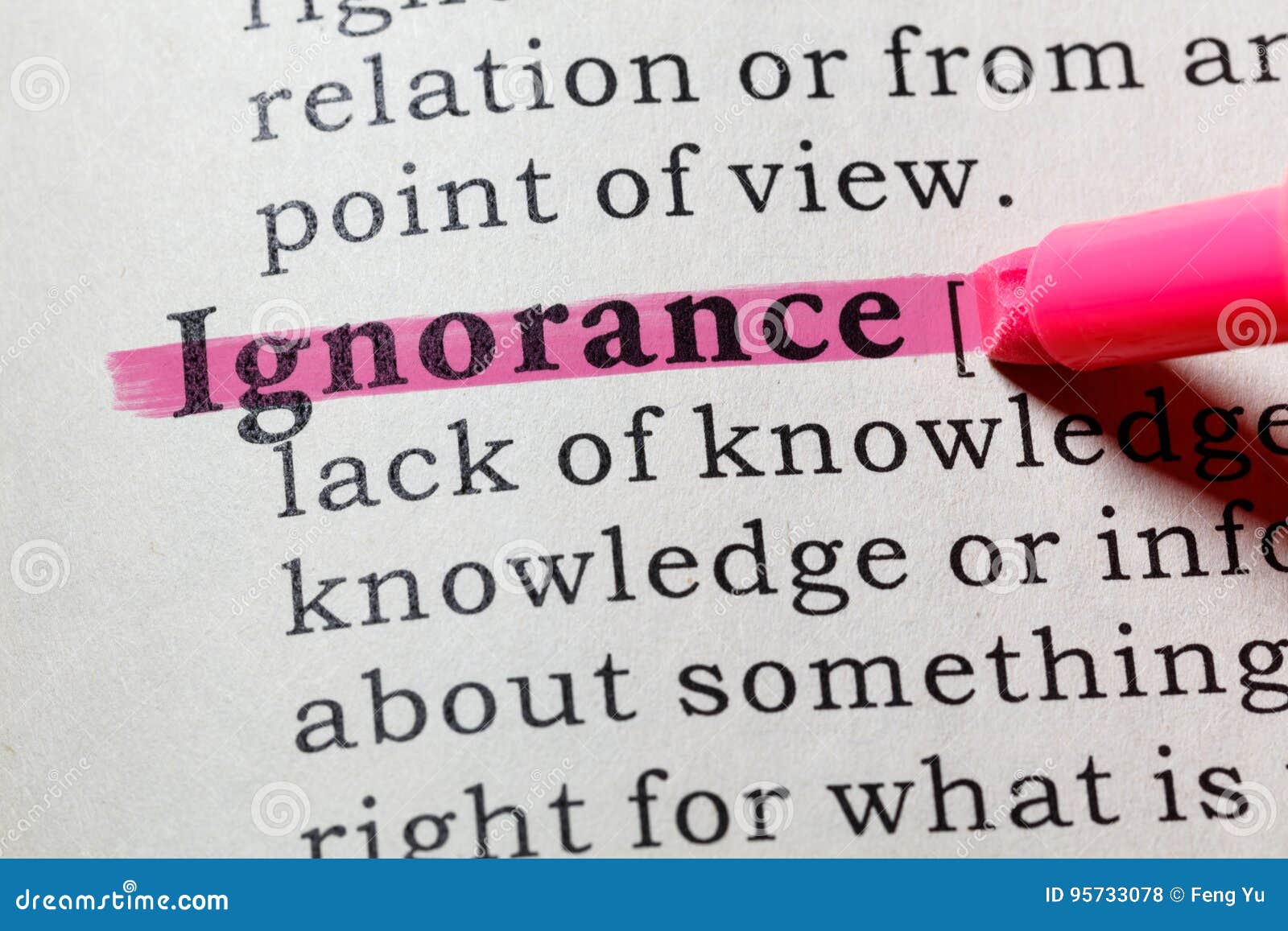 Définition de l'ignorance photo stock. Image of rouge - 95733078