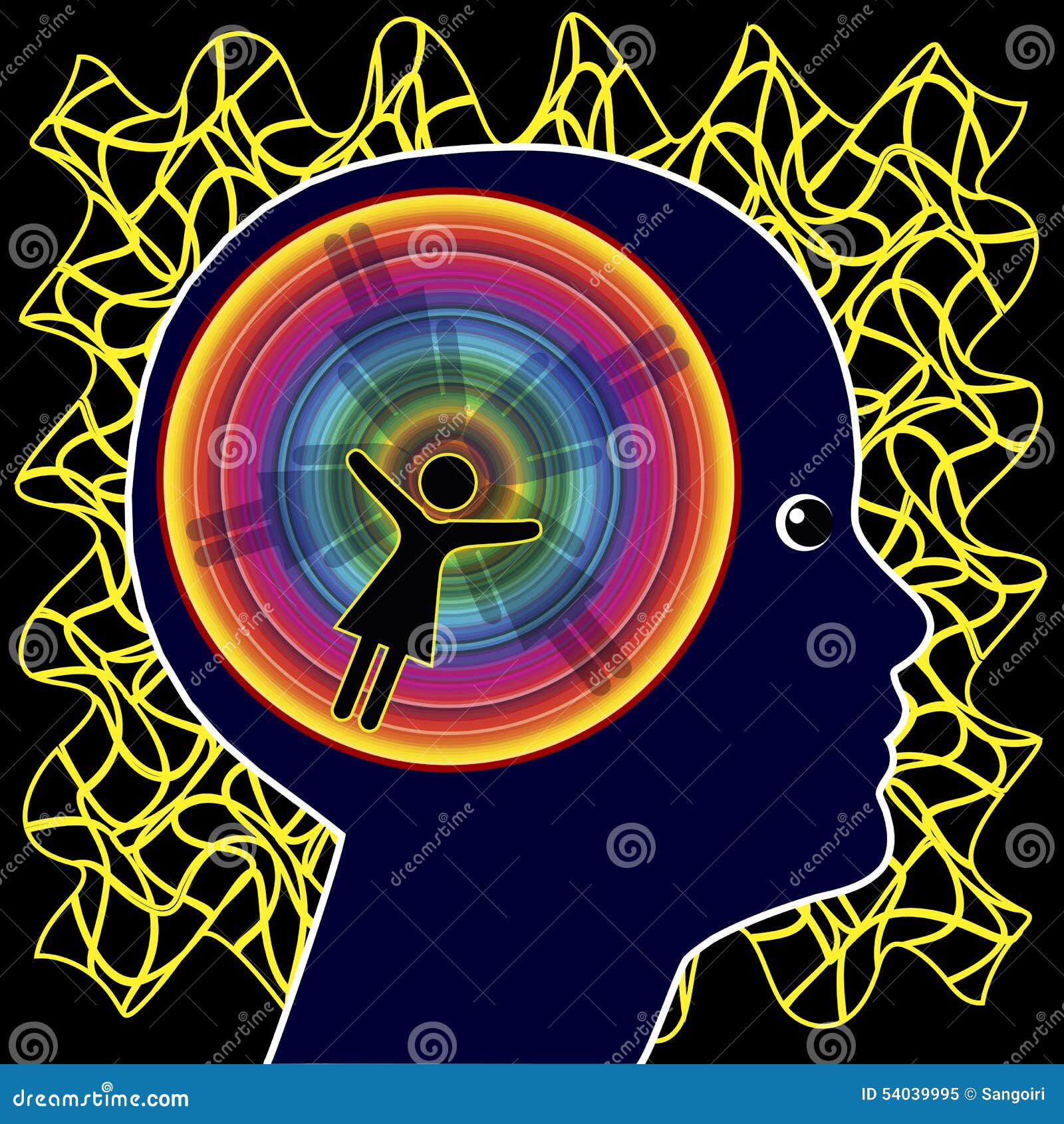 Désordre d'hyperactivité illustration stock. Illustration du cerveau ...