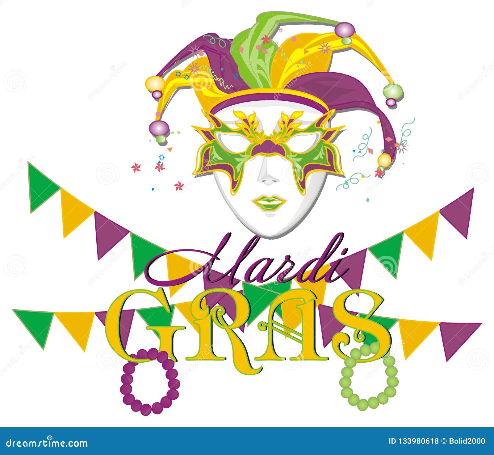 Día De Fiesta Del Carnaval Con Símbolos Stock de ilustración ...