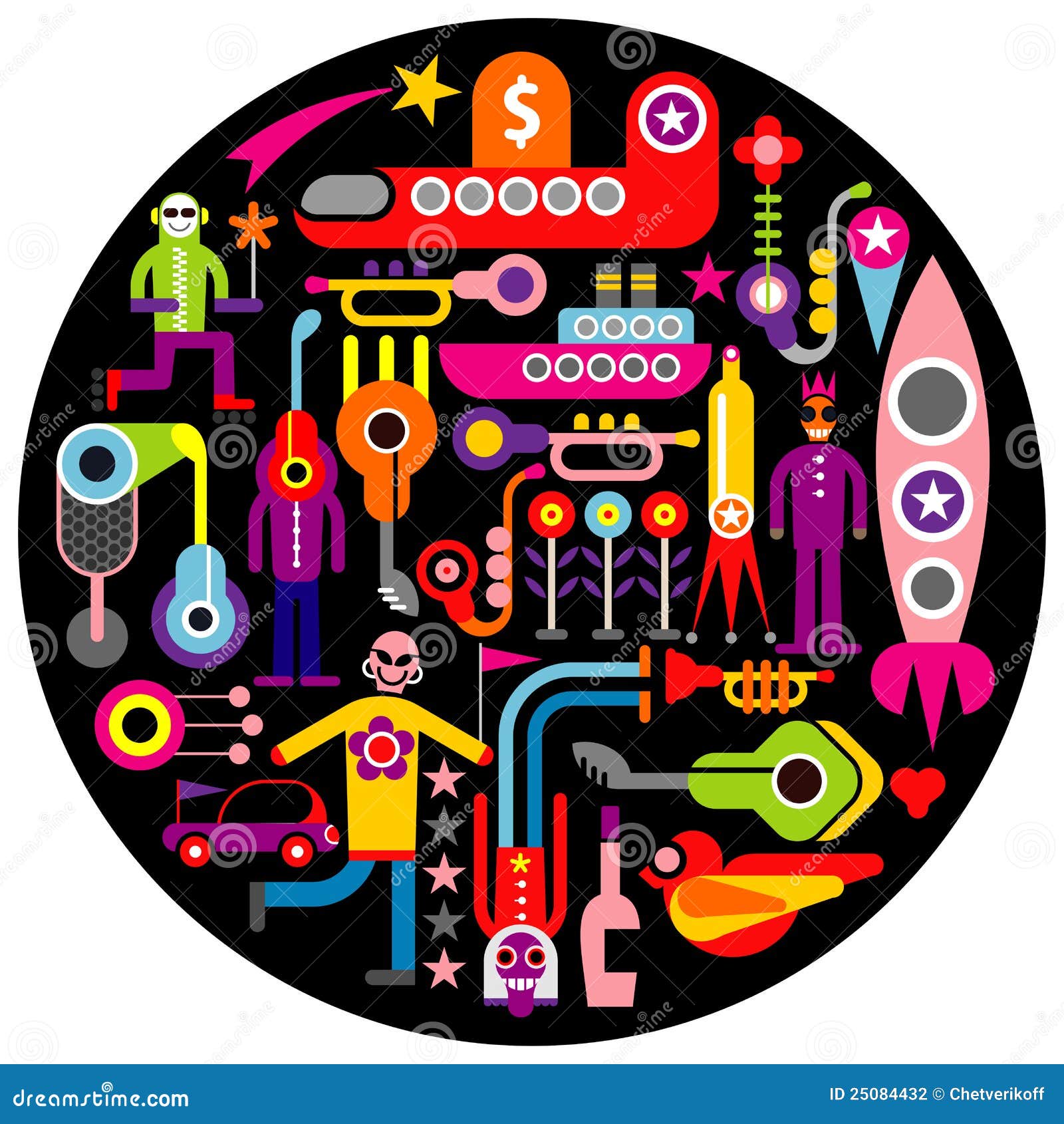 Día De Fiesta - Ejemplo Redondo Del Vector Ilustración del Vector ...