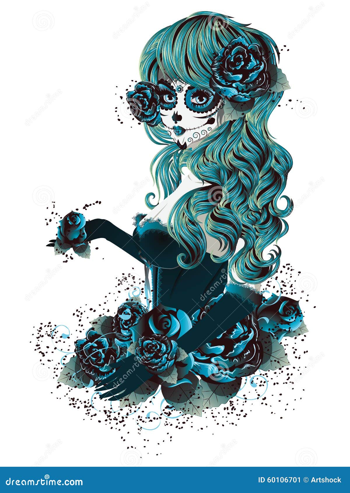 Día de muchacha muerta ilustración del vector. Ilustración de halloween ...