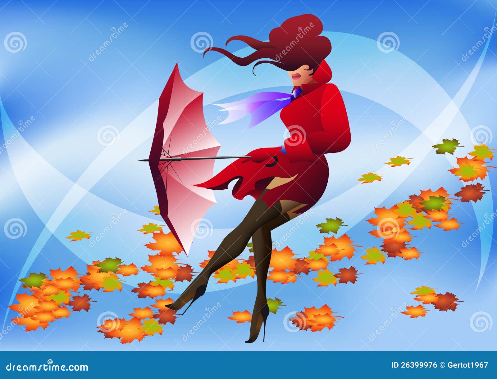 Día ventoso ilustración del vector. Ilustración de giratorio - 26399976