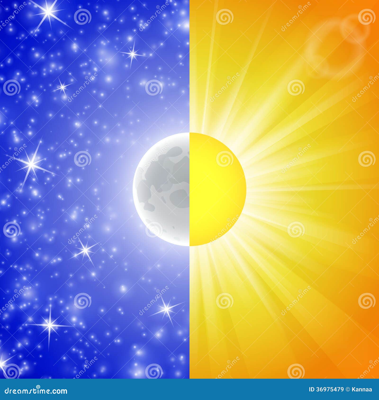 Día Y Noche. Ejemplo Del Vector Ilustración del Vector - Ilustración de ...