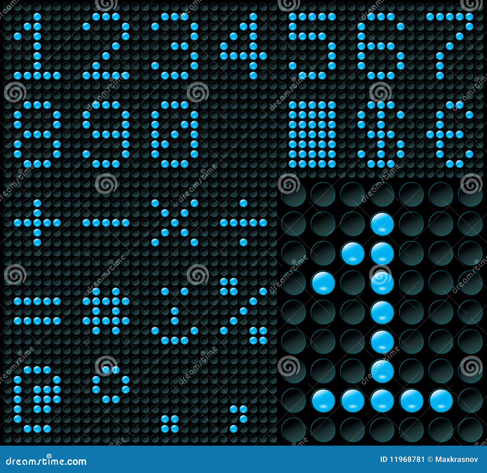 Dígitos De La Matriz De Puntos Ilustración del Vector - Ilustración de ...