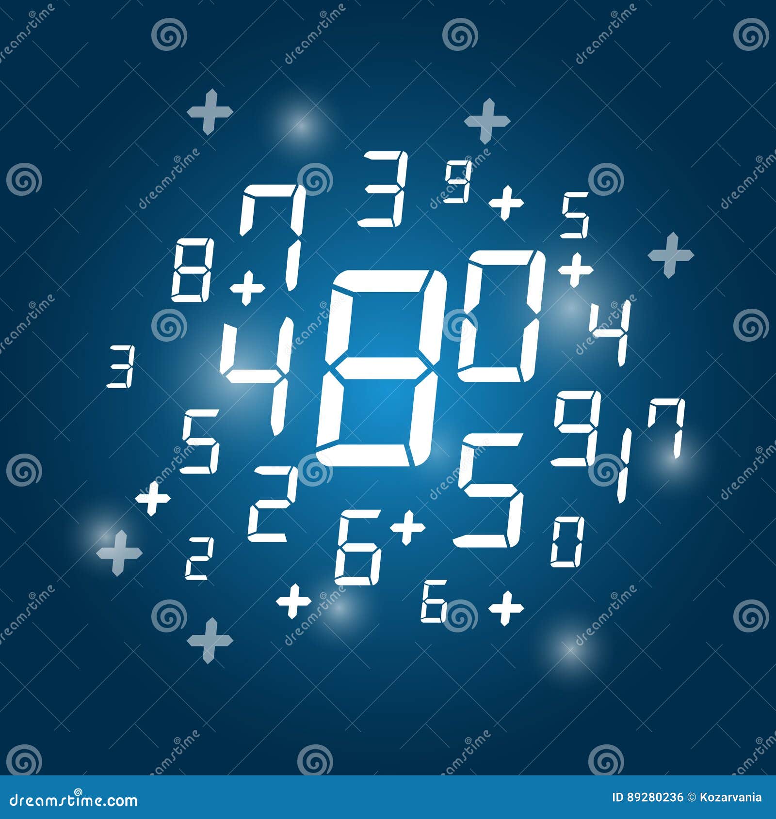 Dígitos no espaço ilustração do vetor. Ilustração de cifra - 89280236