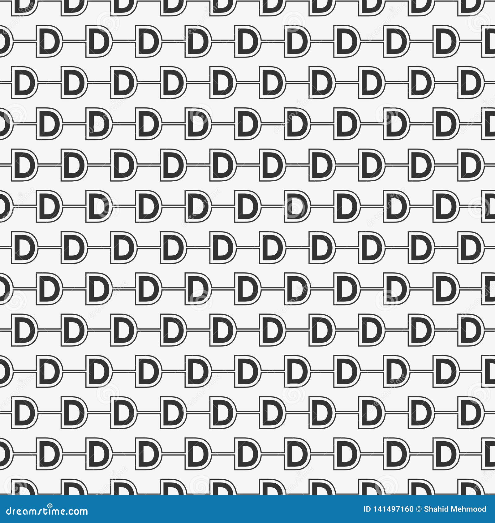 Vector Seamless Pattern of Alphabet Letter D Stock Vector ...