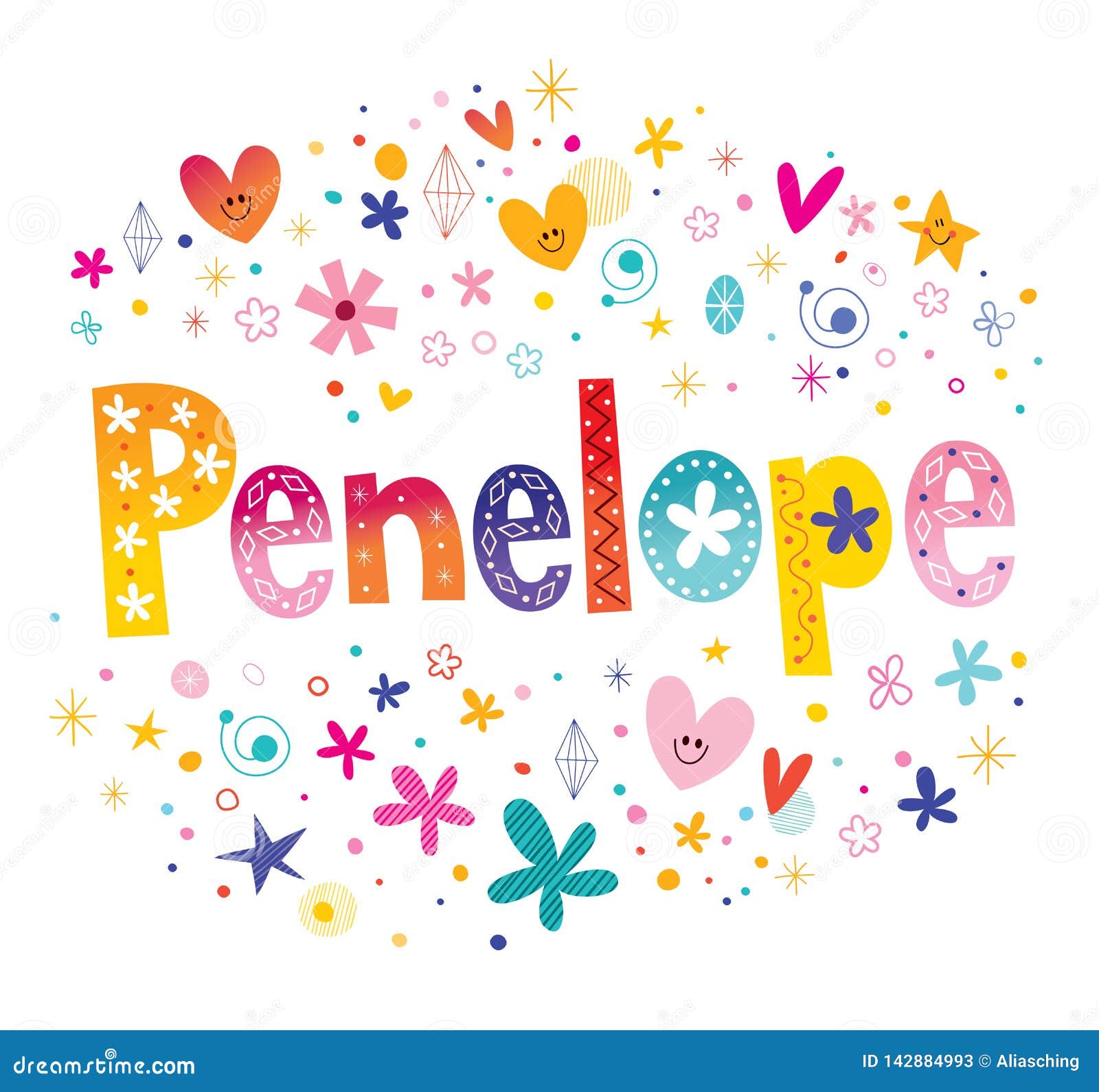 Penelope Feminine Given Name Stock Vector - Illustration of feminine ...