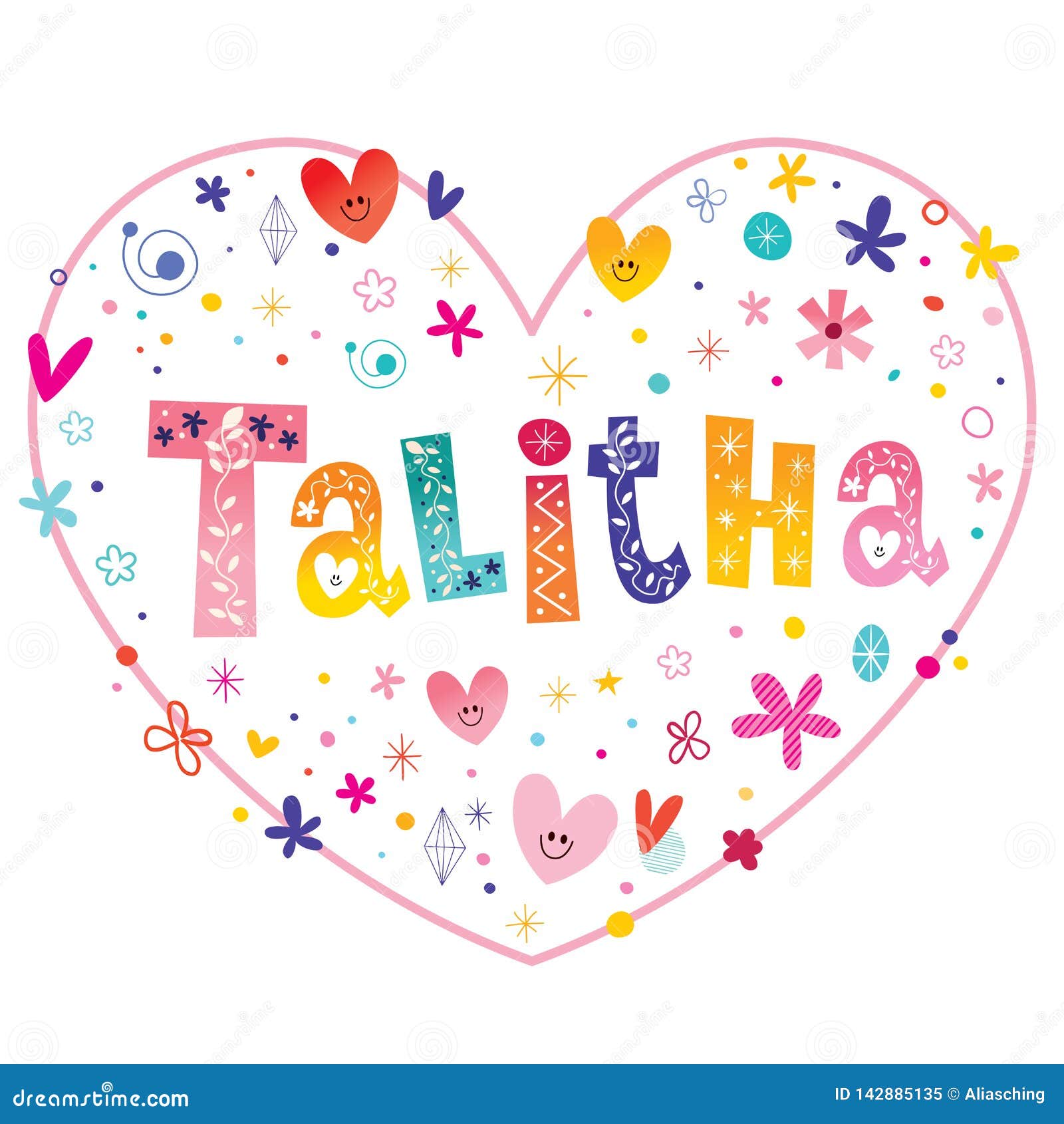 Talitha girls name stock vector. Illustration of decorative - 142885135