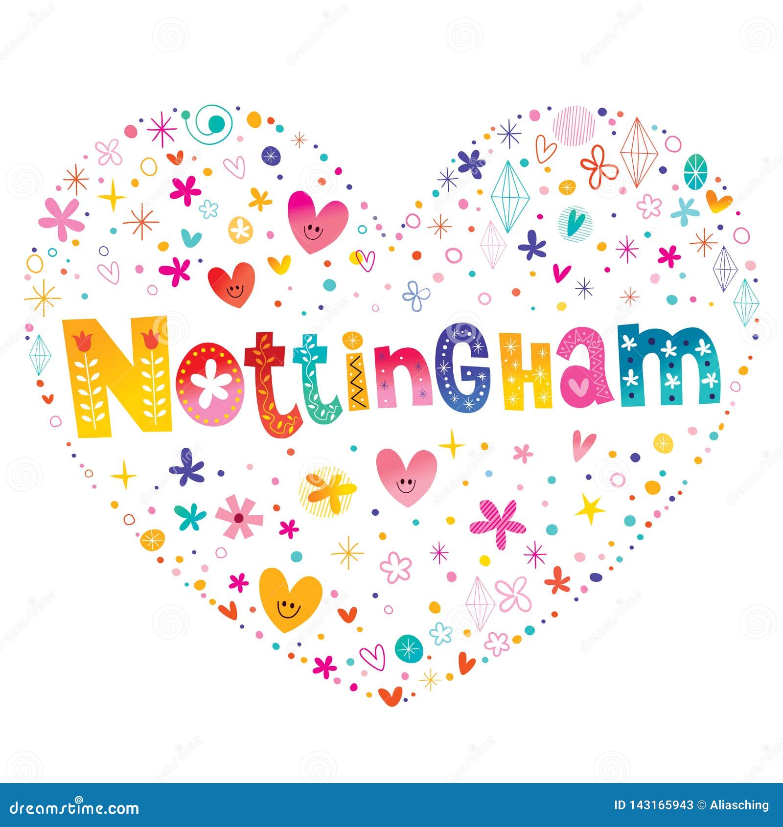 Nottingham city in England stock vector. Illustration of shaped - 143165943