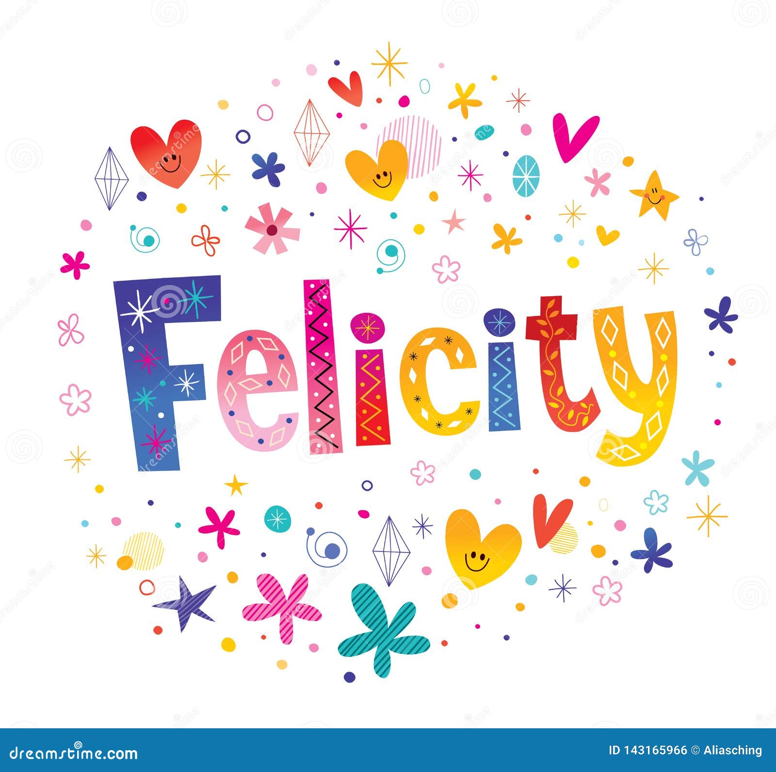Felicity girls name stock vector. Illustration of avatar - 143165966
