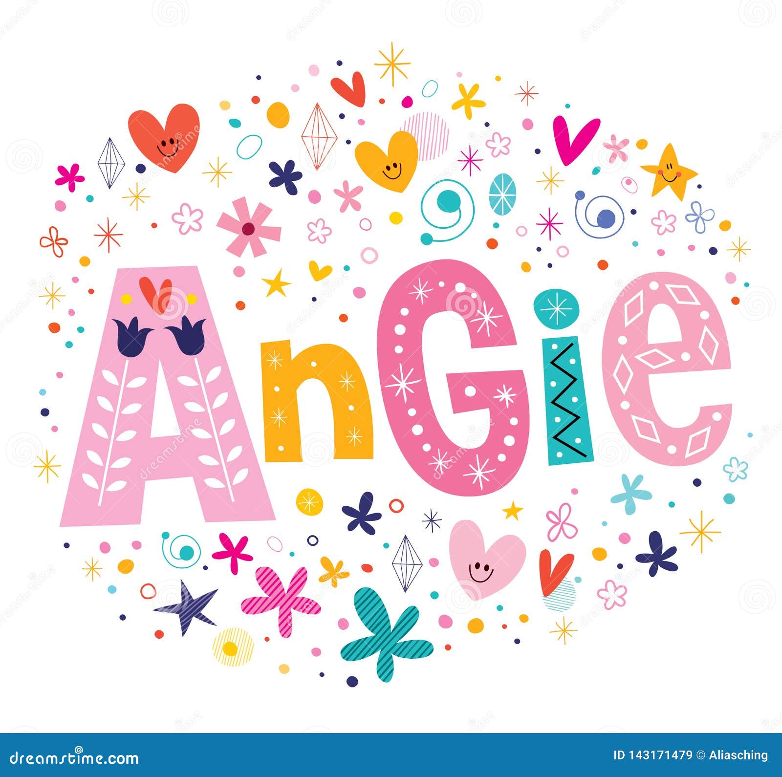 Angie girls name stock vector. Illustration of decorative - 143171479