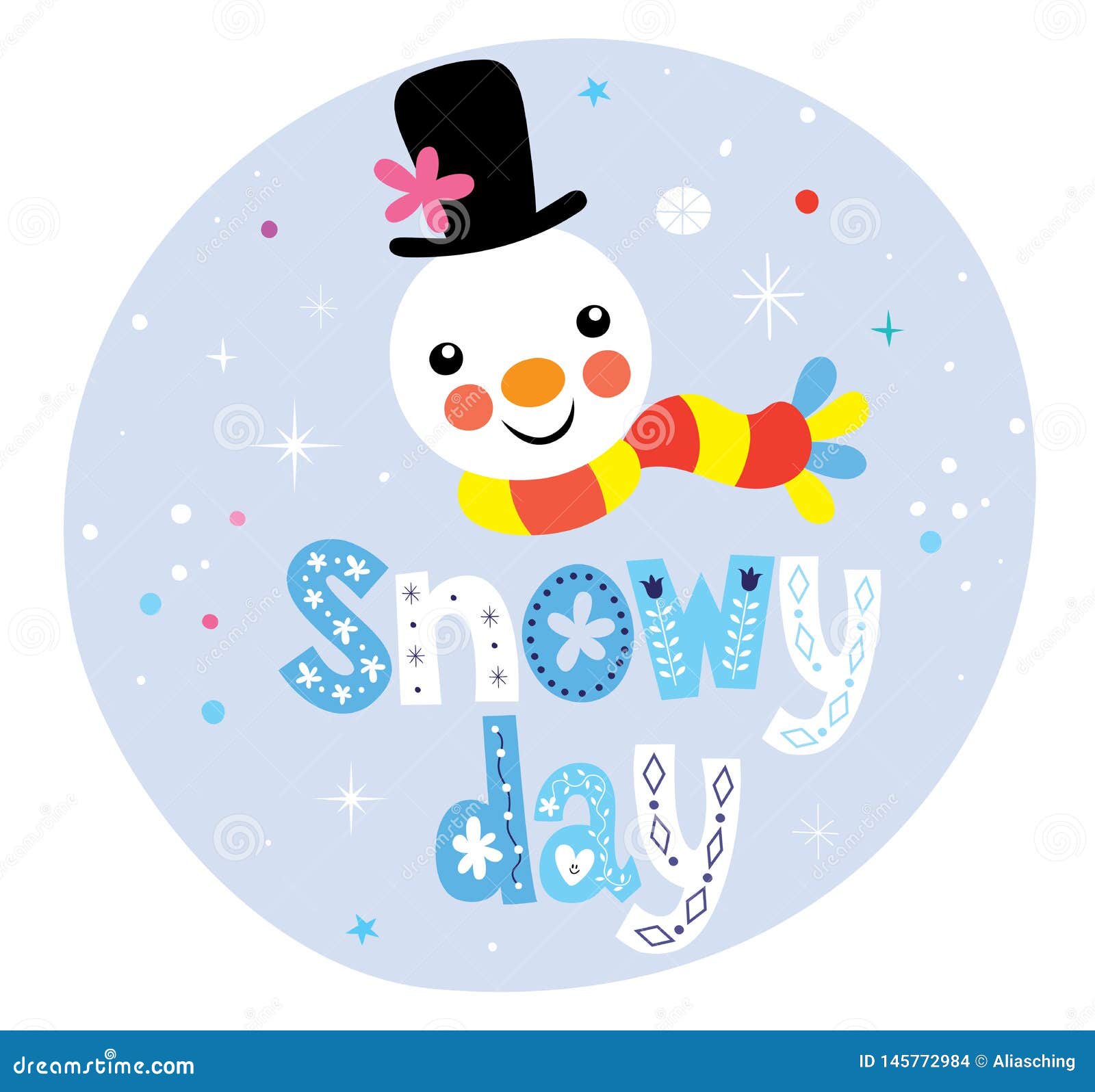 Snowy day stock vector. Illustration of card, decorative - 145772984