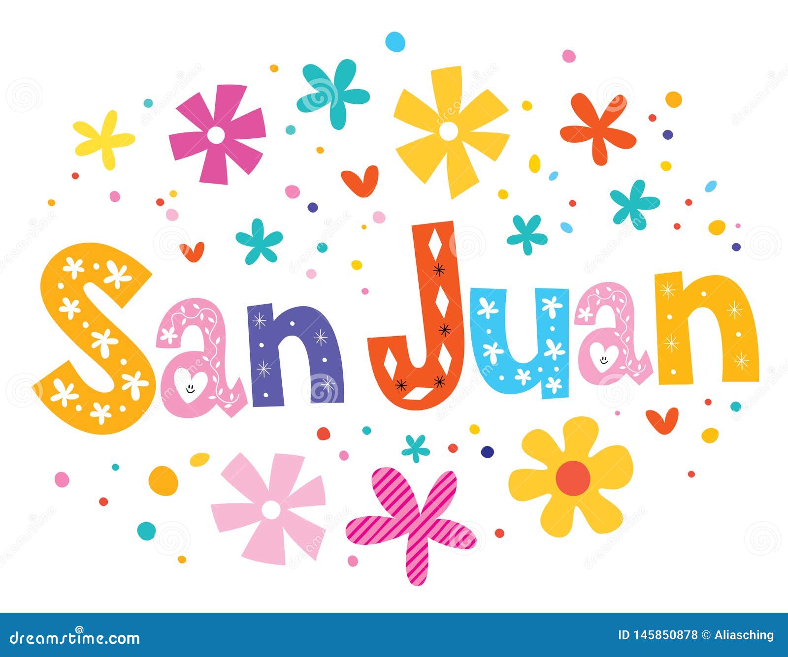 San Juan Lettering Decorative Type Stock Vector - Illustration of ...