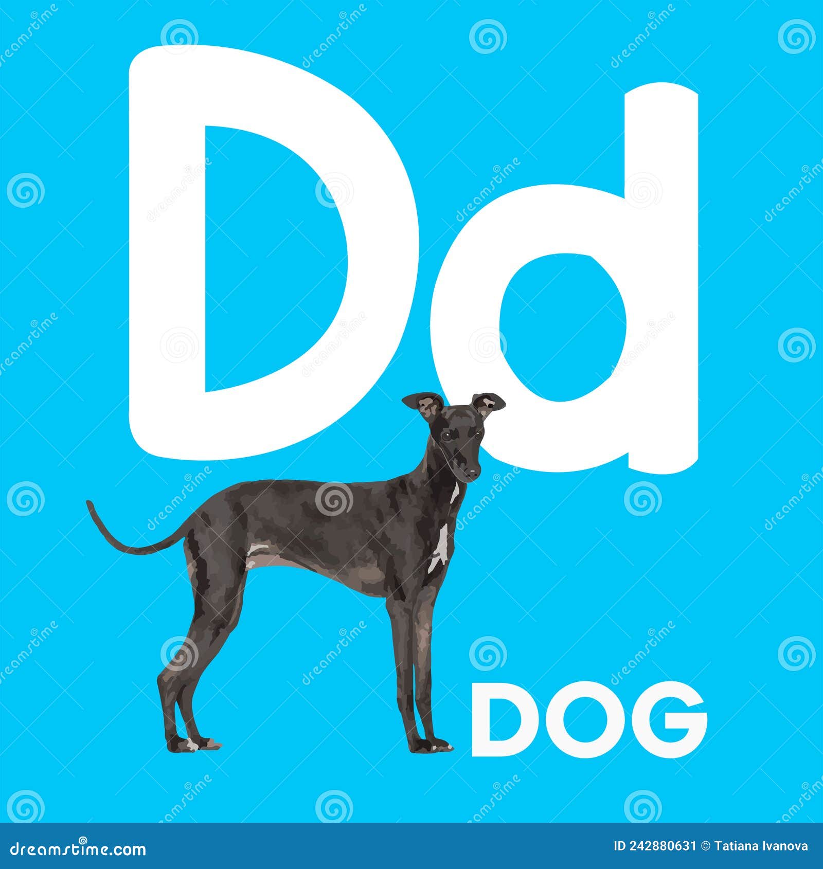D for Dog. Alphabet for Kids Stock Vector - Illustration of vector ...