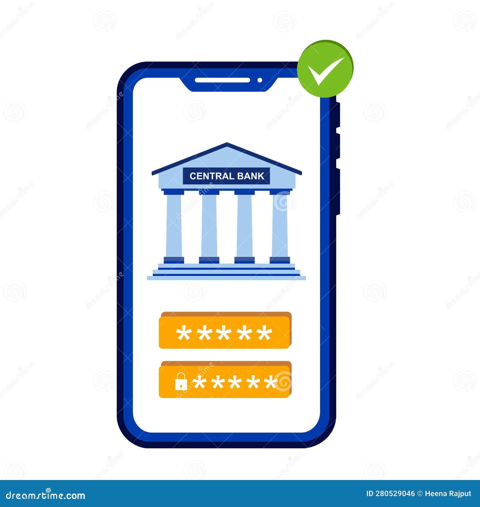 Mobile Phone and Bank Architecture Online Banking App on a Mobile Phone ...