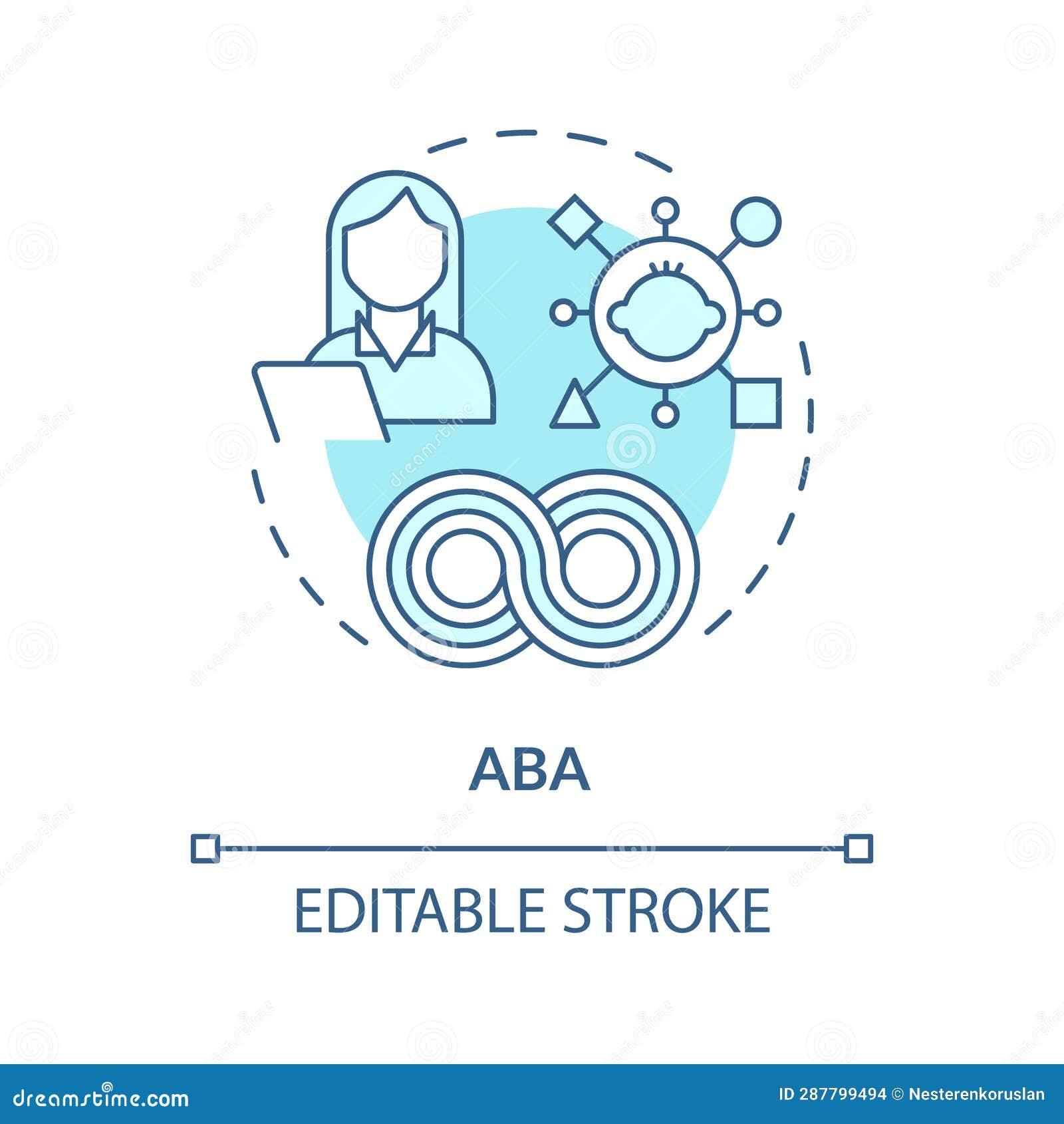 2D ABA Blue Line Icon Concept Stock Vector - Illustration of line ...