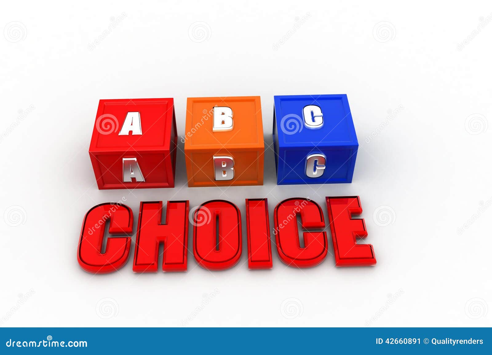 3d abc choice stock illustration. Illustration of cheerful - 42660891