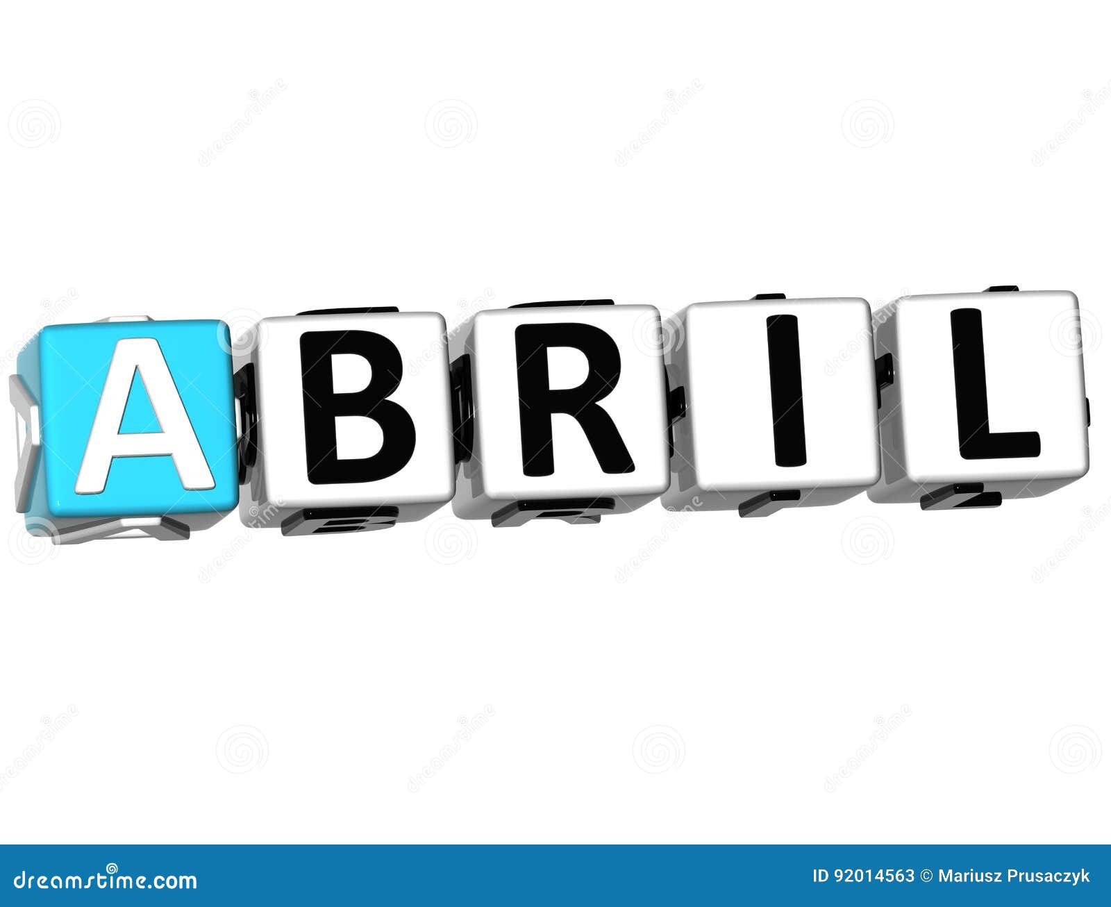 3D Abril Block Text En El Fondo Blanco Stock de ilustración ...