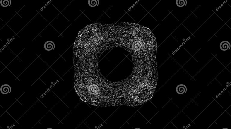 3D Abstract Alien Cube on Black Background. Object Consisting of White ...