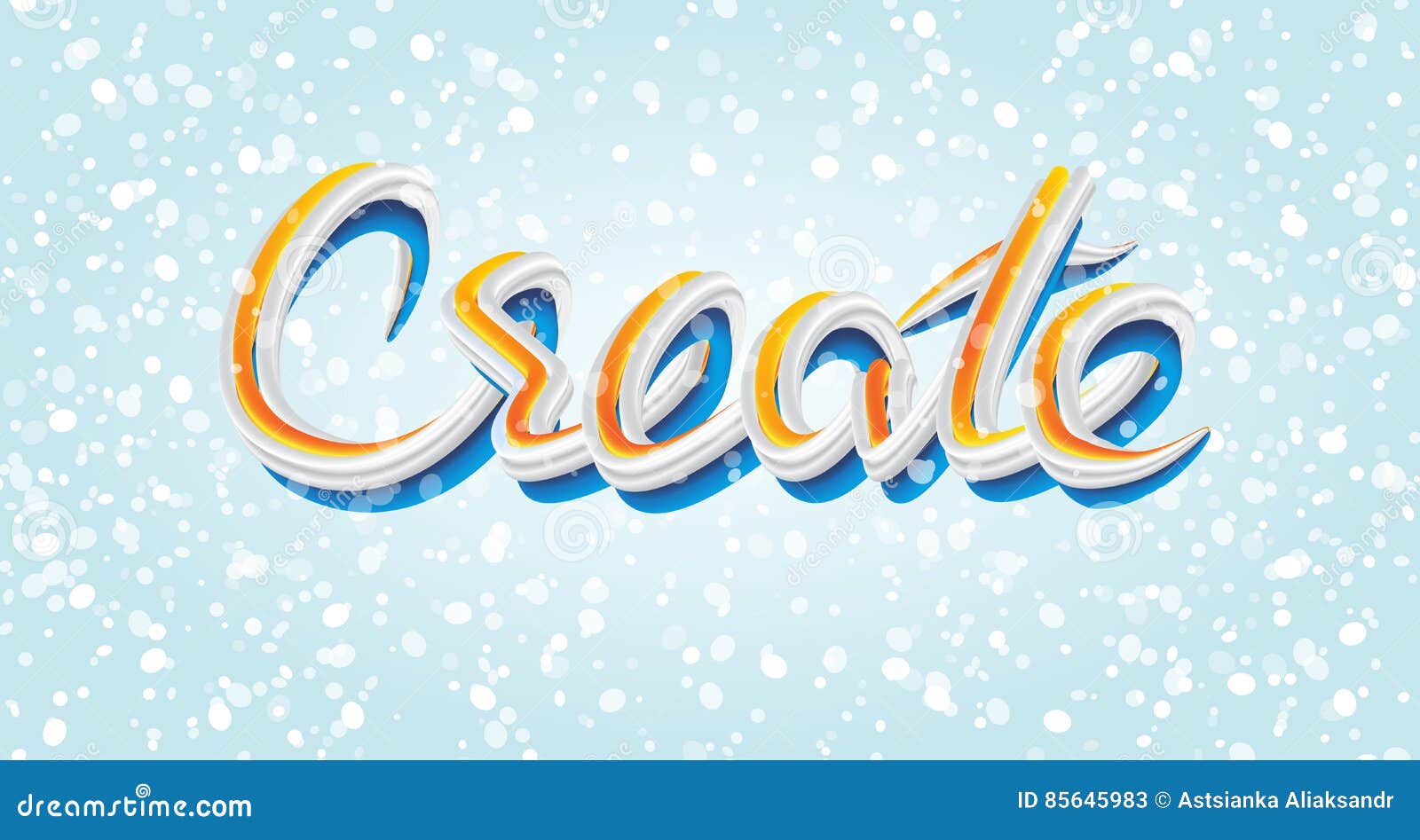 3D Abstract Artistic Lettering Background, Create Word, Vector ...