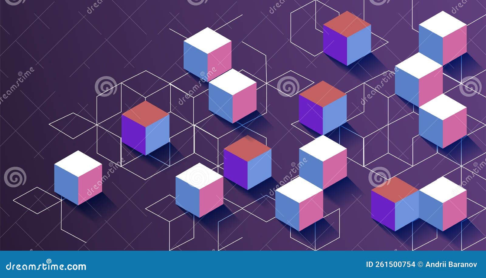 3D Abstract Background with Cubes. Volumetric Abstract Background ...