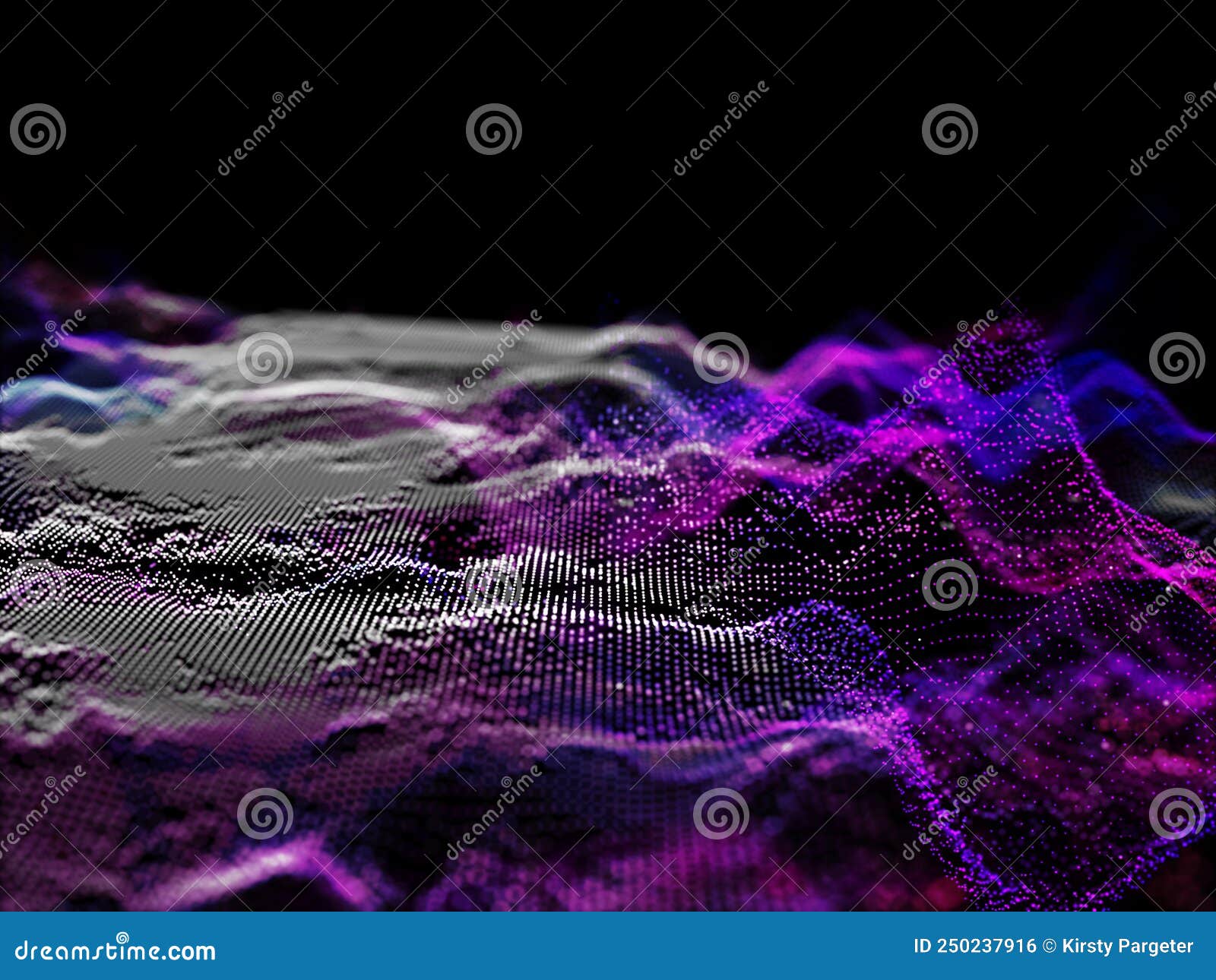 3D Abstract Background with Digital Cyber Particles Stock Illustration ...