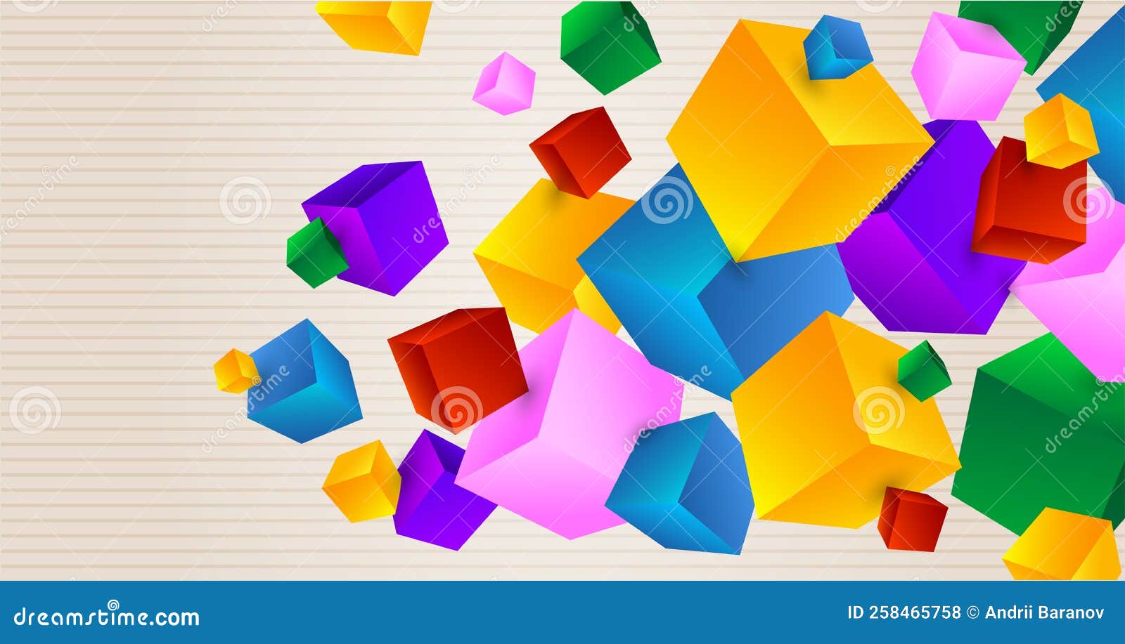 3D Abstract Background with Dynamic Cubes. Gradient Abstract Background ...