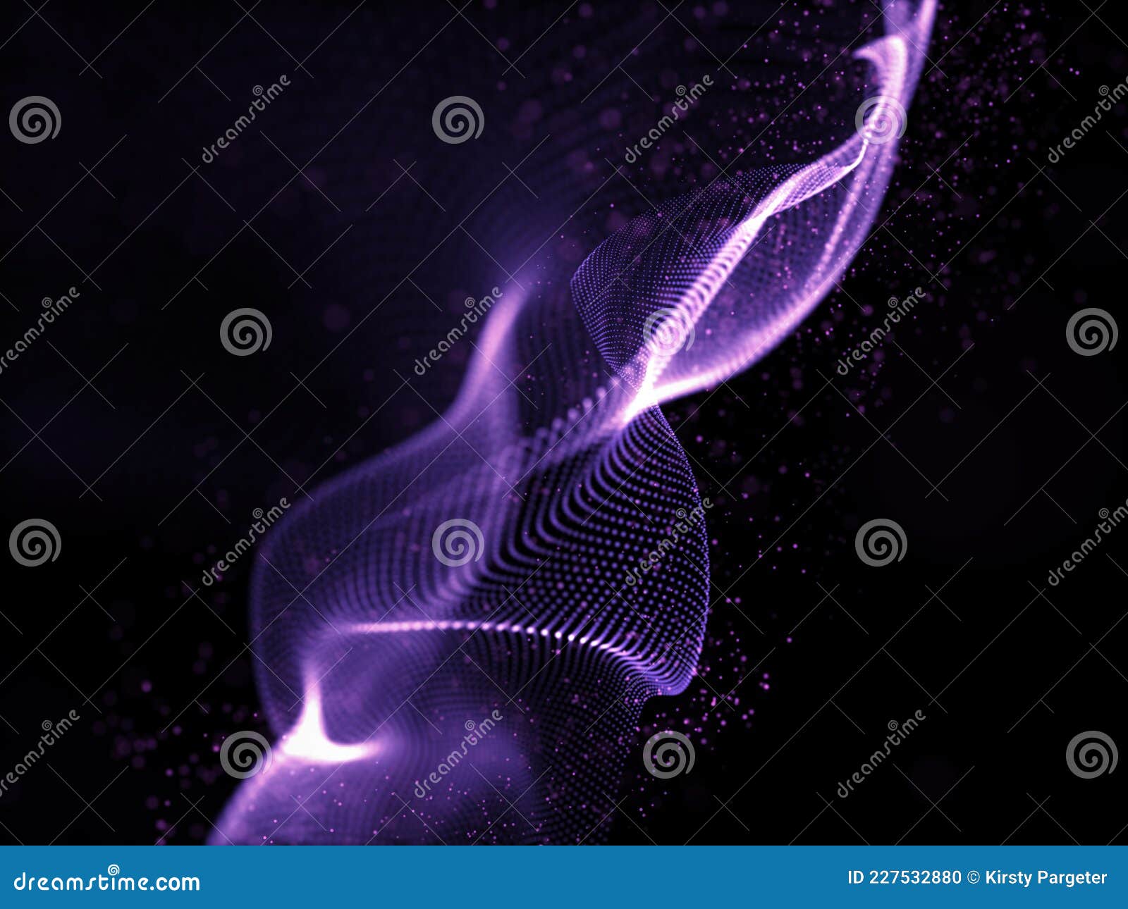 3D Abstract Background with Floating Cyber Particles Stock Illustration ...
