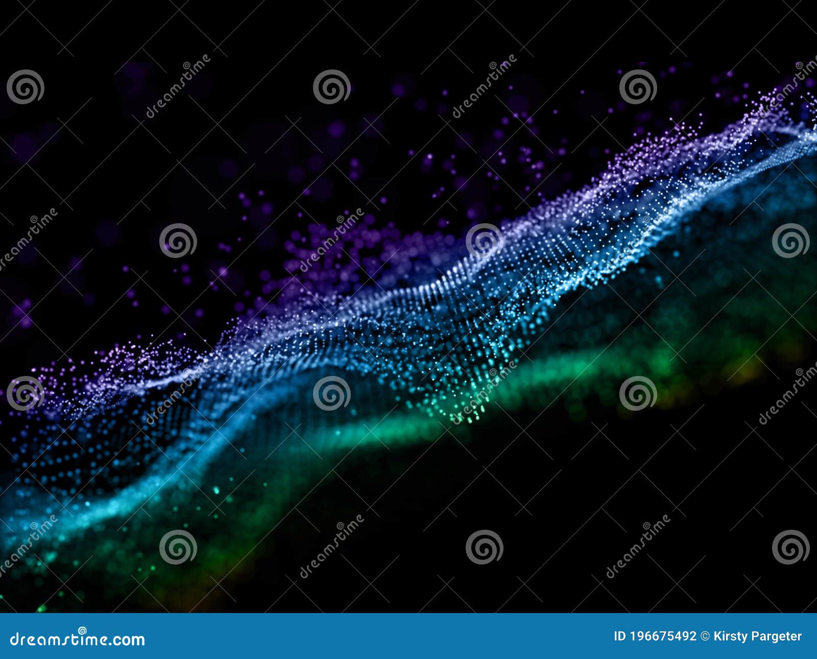 3D Abstract Background with Floating Particles Stock Illustration ...