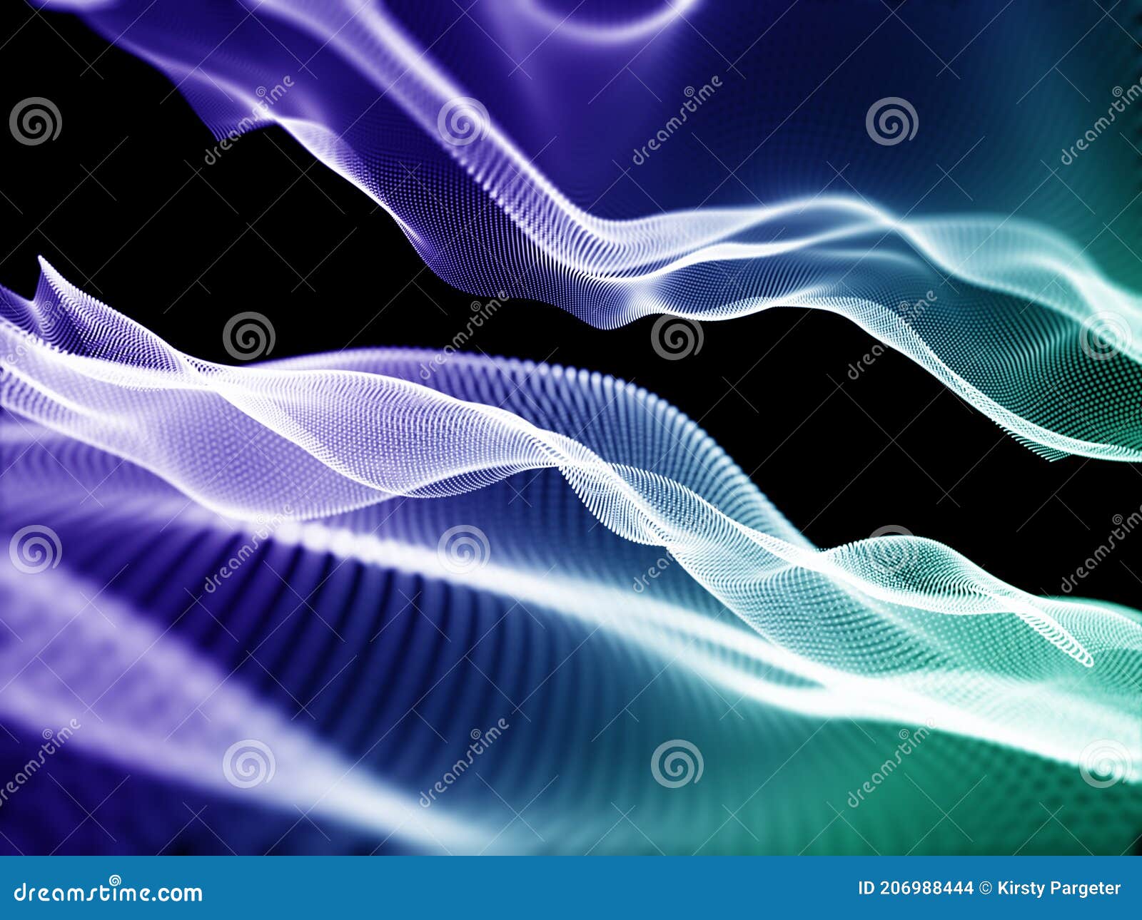 3D Abstract Background with Flowing Cyber Dots Stock Illustration ...