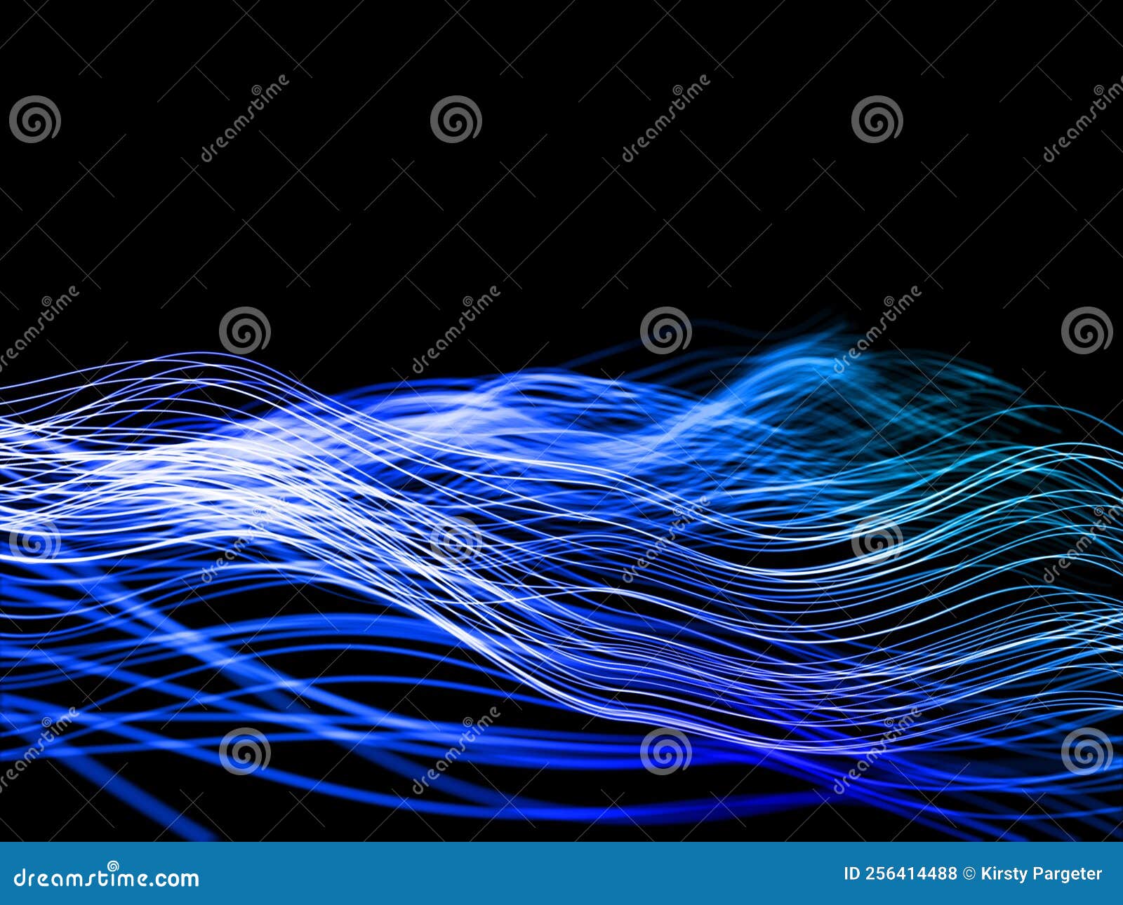3D Abstract Background with Flowing Cyber Lines Stock Illustration ...