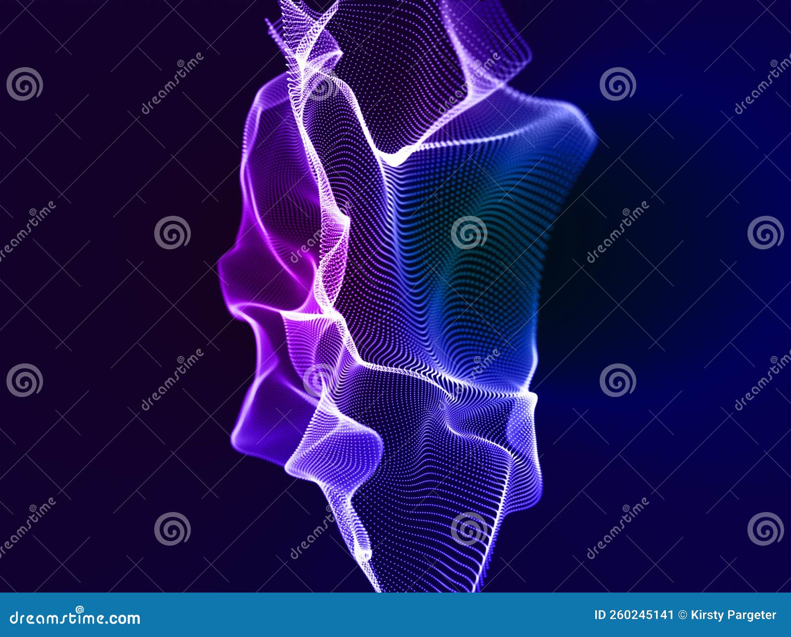 3D Abstract Background with Flowing Cyber Particles Design Stock ...