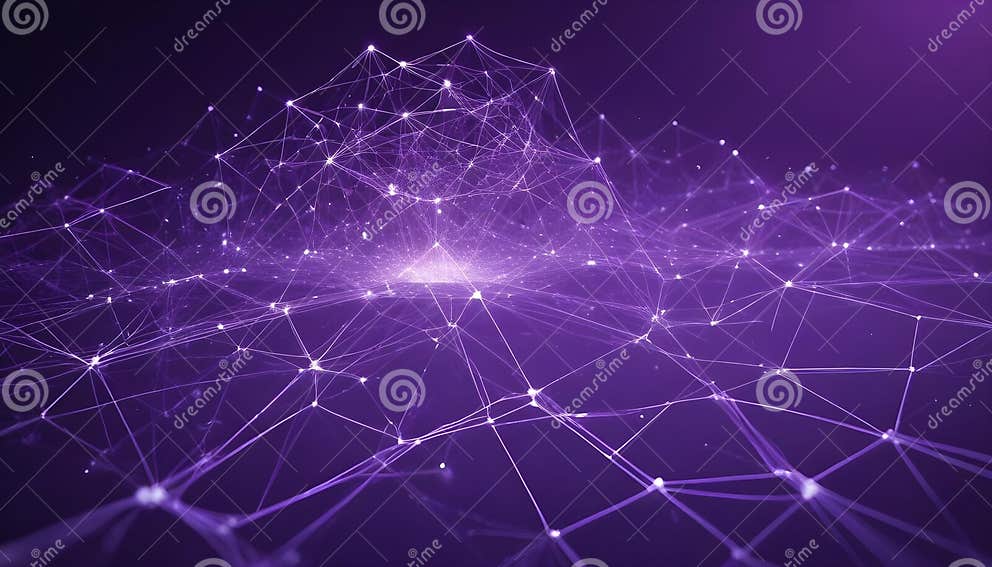 A 3D Abstract Background of Interconnected Dots and Lines Forming a ...