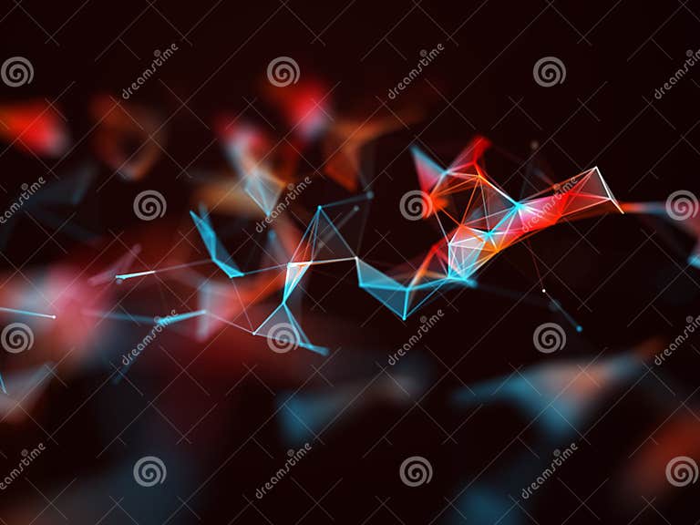 3D Abstract Background with Modern Plexus Design Stock Illustration ...