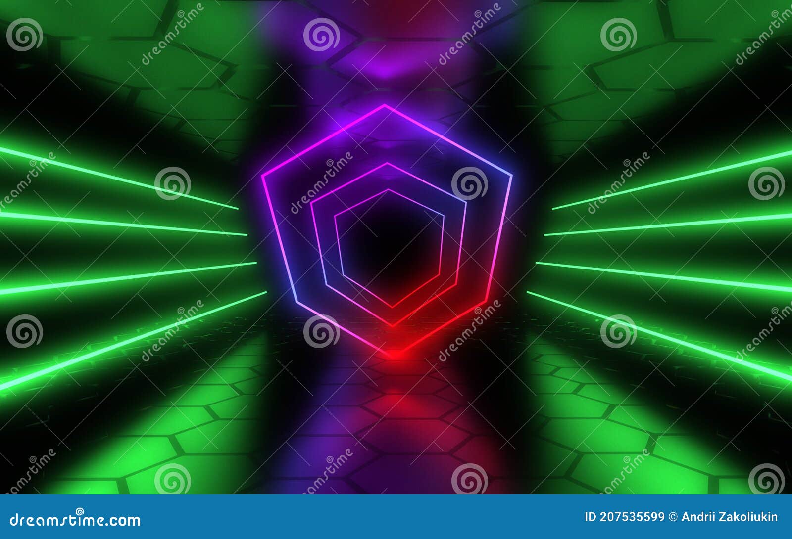 3D Abstract Background with Neon Light. 3d Illustration Stock ...