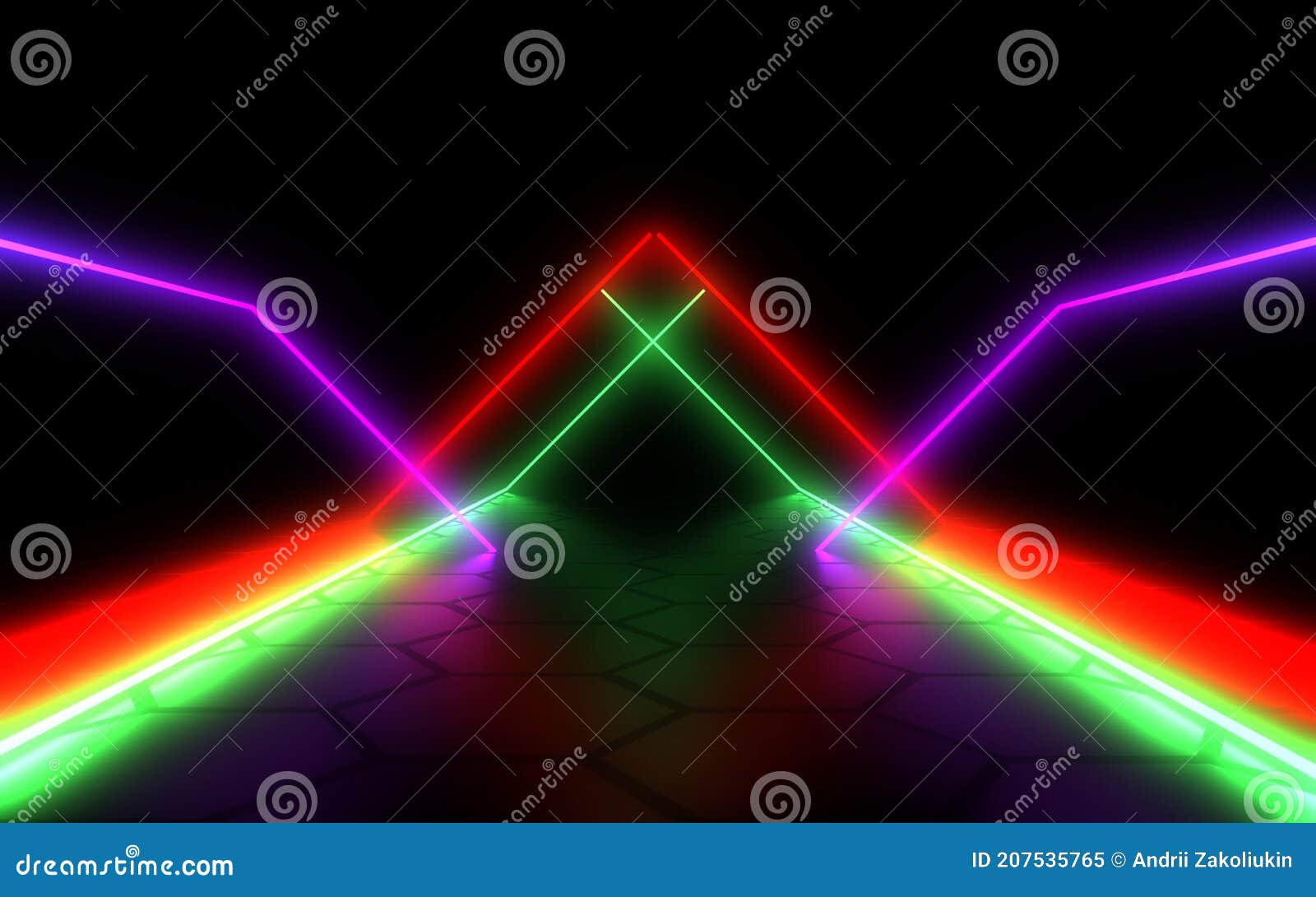 3D Abstract Background with Neon Light. 3d Illustration Stock ...