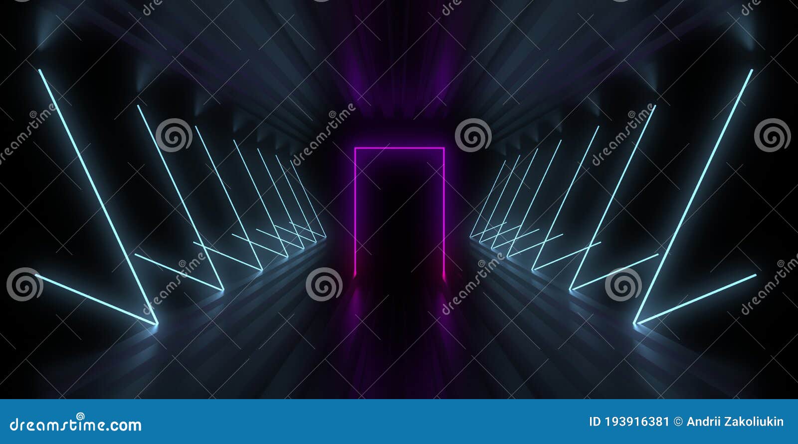 3D Abstract Background with Neon Lights. 3d Illustration Stock ...