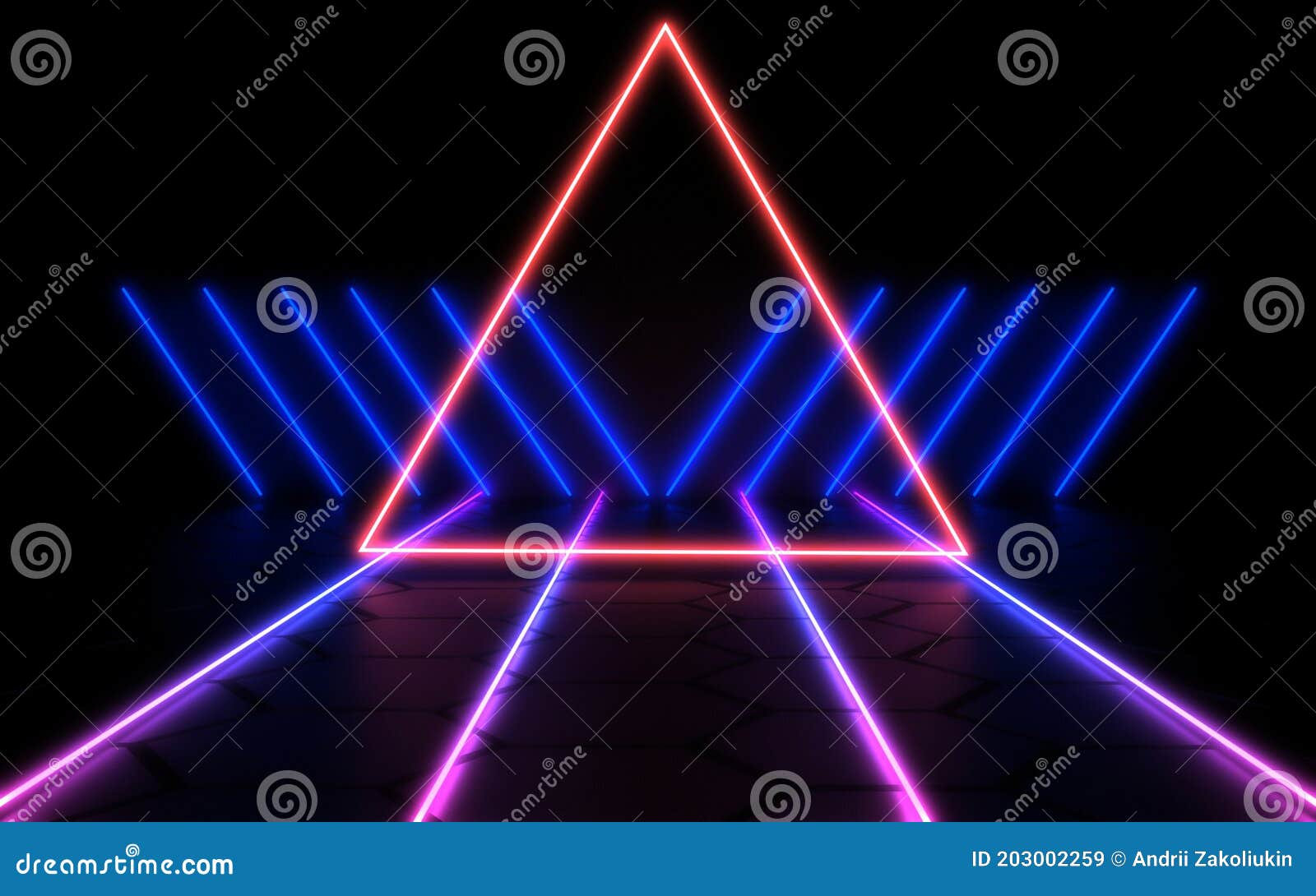 Abstract Background with Neon Lights . 3d Illustration Stock ...