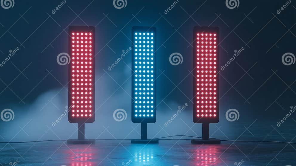 A 3D Abstract Background with Neon Panels that Emit a Glow in the Dark ...