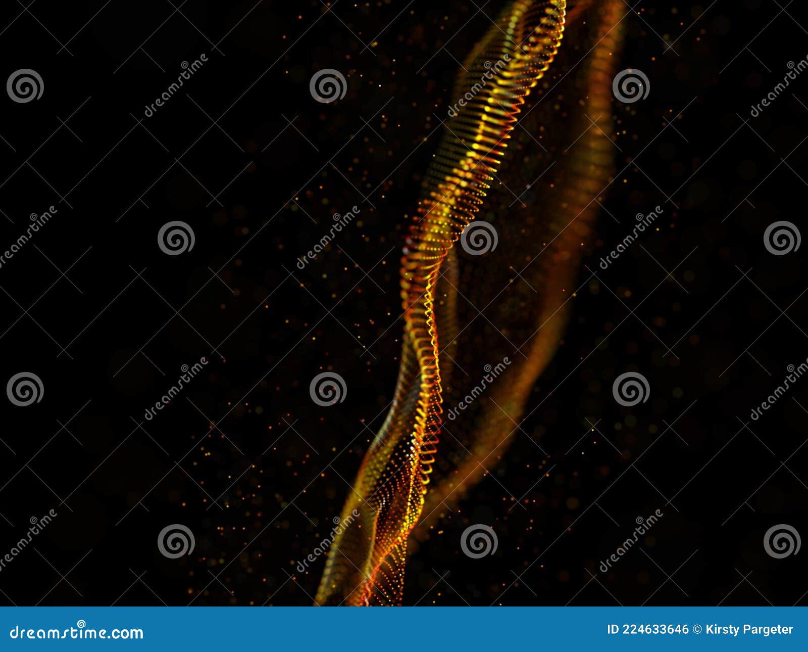 3D Abstract Background with Techno Cyber Particles Stock Illustration ...