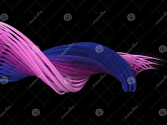 3D Abstract Background with Twisted Strands Design Stock Illustration ...