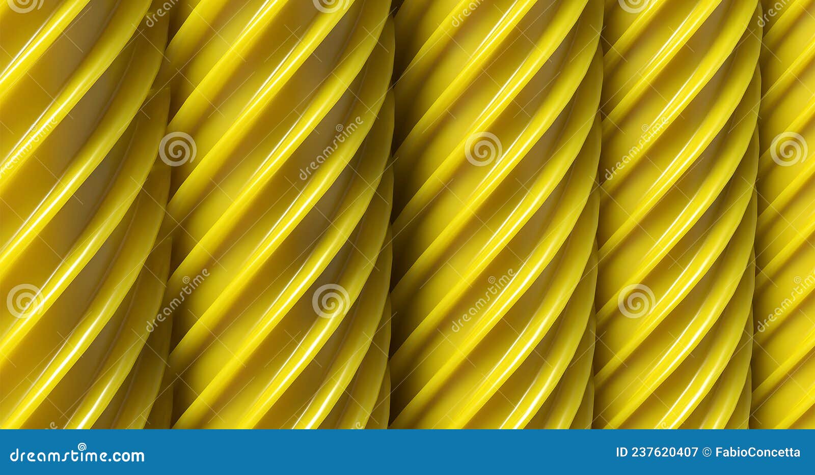 3d Abstract Background Twisting Yellow Plastic Cylinders Stock ...