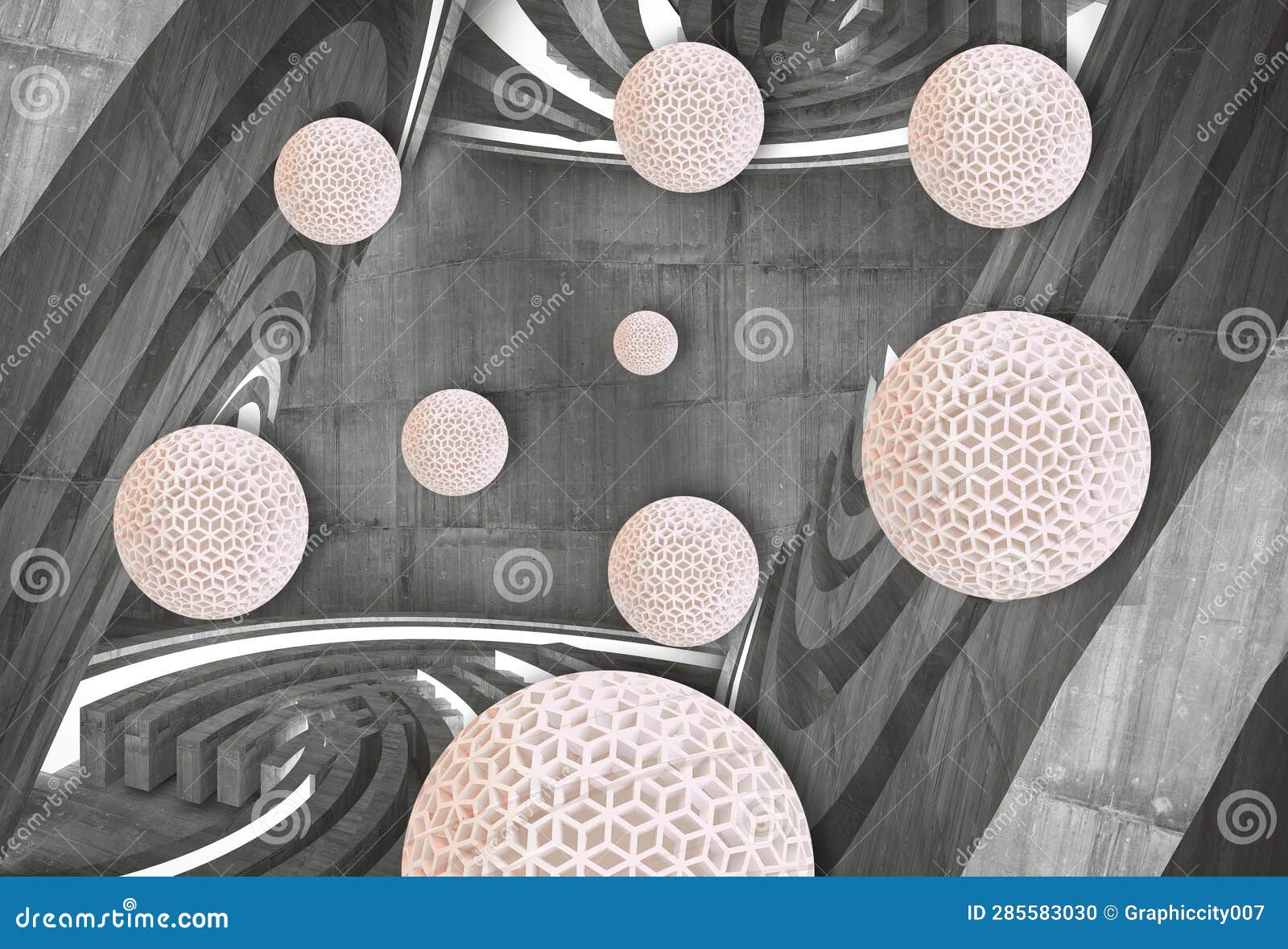3d Abstract Background Wallpaper with Spheres , Custom Wallpaper Design ...